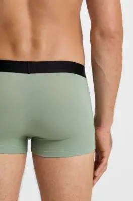 BOSS Three-pack Of Stretch-cotton Trunks With Logo Waistbands - Patterned