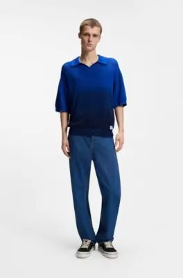 Hugo Knitted-cotton Sweater With Dip-dye Effect