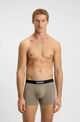 BOSS Three-pack Of Boxer Briefs In Stretch Cotton - Patterned