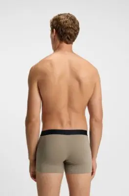 BOSS Three-pack Of Boxer Briefs In Stretch Cotton - Patterned
