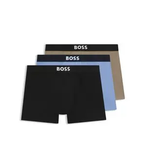 BOSS One Three-pack Of Logo-waistband Boxer Briefs - Patterned