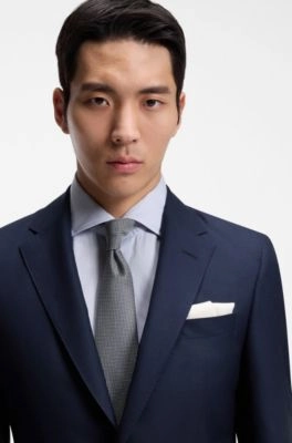 BOSS Silk Tie With Jacquard Pattern - Light Blue