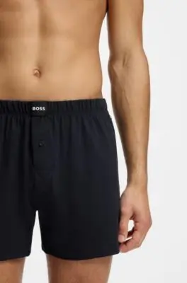 BOSS Two-pack Of Boxer Shorts In Stretch Cotton - Patterned