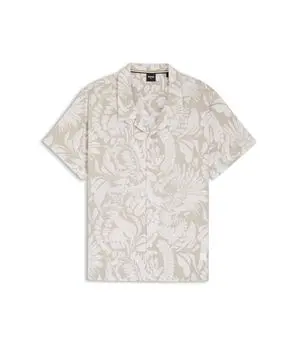 BOSS Regular-fit Shirt With All-over Print - Light Beige