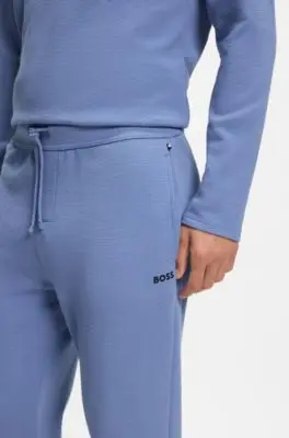 BOSS Waffle-knit Pajama Bottoms - Light Blue