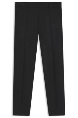 BOSS Slim-fit Virgin Wool Serge Pants - Black