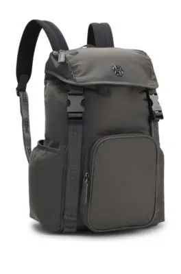 BOSS Twill Backpack With Monogram - Grey