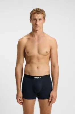 BOSS Three-pack Of Stretch-cotton Boxer Briefs - Black