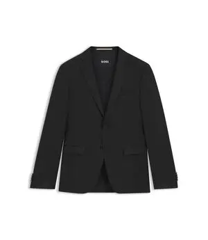 BOSS Extra-slim-fit Suit Jacket In Virgin-wool Serge - Black