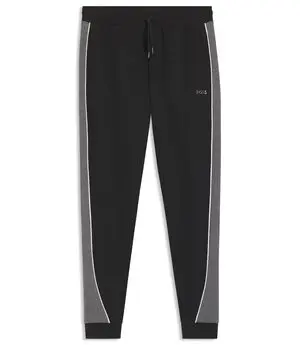 BOSS Contrast-piping Tracksuit Bottoms In A Cotton Blend