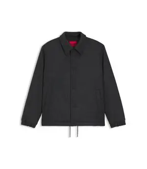 Hugo Regular-fit Coach Jacket In Wool Blend - Grey