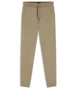 BOSS Embroidered-logo Tracksuit Bottoms In Cotton Terry - Light Brown