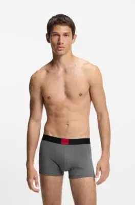 Hugo Three-pack Of Stretch-cotton Trunks - Patterned