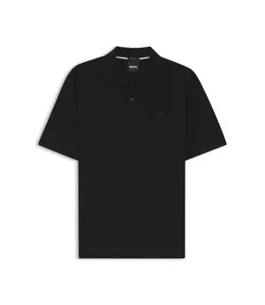 BOSS Cotton-piqué Polo Shirt With Double B Monogram - Black
