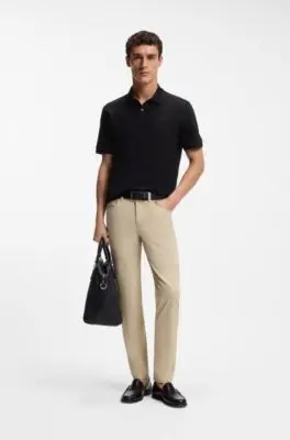 BOSS Cotton-piqué Polo Shirt With Double B Monogram - Black