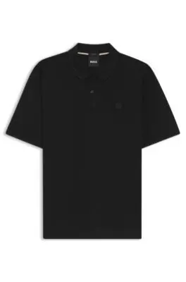 BOSS Cotton-piqué Polo Shirt With Double B Monogram - Black