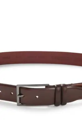 BOSS Vegetable-tanned Leather Belt With Gunmetal Hardware - Brown