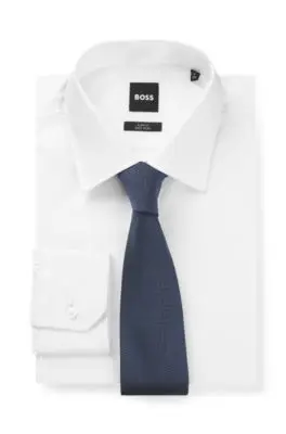 BOSS Jacquard Pattern Tie - Light Blue