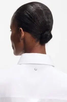 BOSS Oversized-fit Blouse In Organza And Poplin