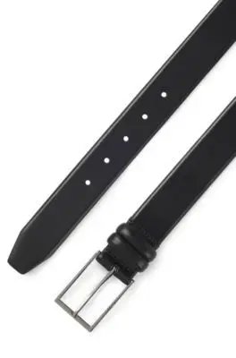 BOSS Vegetable-tanned Leather Belt With Gunmetal Hardware - Black