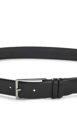 BOSS Vegetable-tanned Leather Belt With Gunmetal Hardware - Black