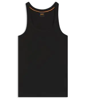 BOSS Racer-back Tank Top In Stretch Cotton