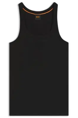 BOSS Racer-back Tank Top In Stretch Cotton