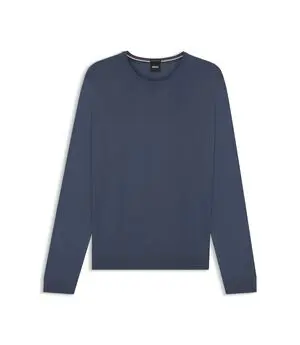 BOSS Slim-fit Merino Wool Sweater - Light Blue
