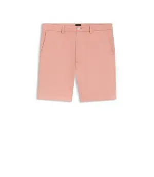 BOSS Modern-fit Stretch-cotton Twill Shorts - Light Pink