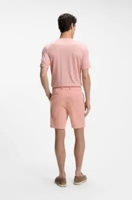 BOSS Modern-fit Stretch-cotton Twill Shorts - Light Pink