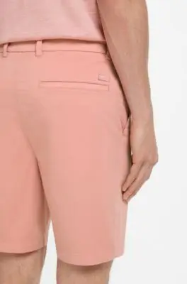 BOSS Modern-fit Stretch-cotton Twill Shorts - Light Pink