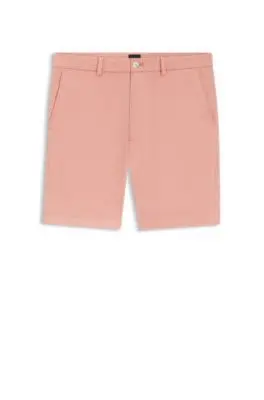 BOSS Modern-fit Stretch-cotton Twill Shorts - Light Pink