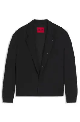 Hugo Slim-fit Jacket In Cotton-blend Jersey