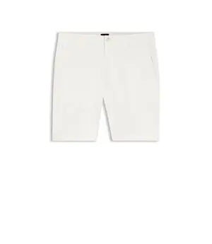 BOSS Modern-fit Stretch-cotton Twill Shorts - White
