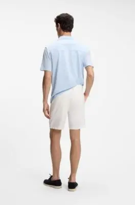 BOSS Modern-fit Stretch-cotton Twill Shorts - White