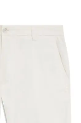 BOSS Modern-fit Stretch-cotton Twill Shorts - White