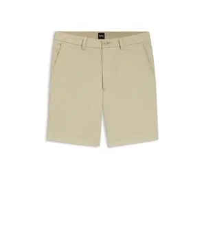 BOSS Modern-fit Stretch-cotton Twill Shorts - Light Beige
