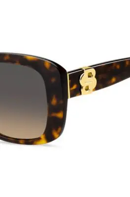 BOSS Havana Acetate Sunglasses With Double B Monogram