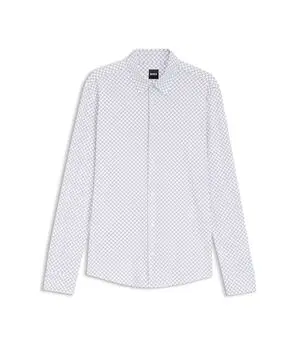 BOSS Printed Slim-fit Shirt In Performance-stretch Jersey - Patterned