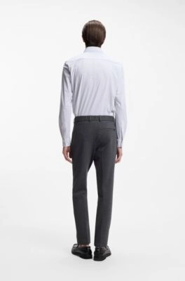 BOSS Printed Slim-fit Shirt In Performance-stretch Jersey