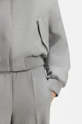 BOSS Bomber Jacket In Stretch Twill