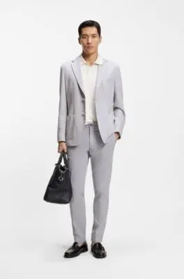 BOSS Herringbone Regular-fit Jacket