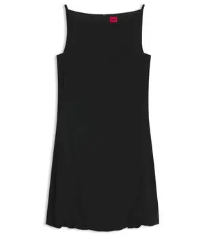 Hugo Front-pleat Dress With Balloon Skirt - Black