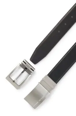 BOSS Reversible Italian Leather Belt With Buckles