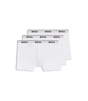 BOSS Three-pack Of Boxer Briefs In Stretch Cotton - White