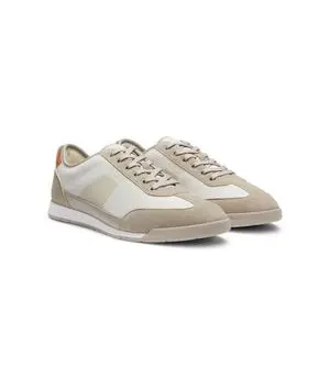 BOSS Mesh Detail Trainers - Light Beige