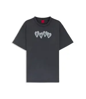 Hugo Heart-logo Cotton Jersey T-shirt - Black