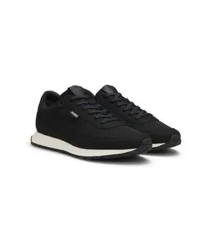 Hugo Knitted Sneakers With Logo Detail - Black