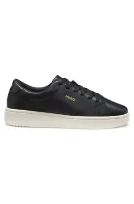 Hugo Nappa-leather Trainers With Logo - Black