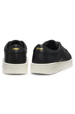 Hugo Nappa-leather Trainers With Logo - Black